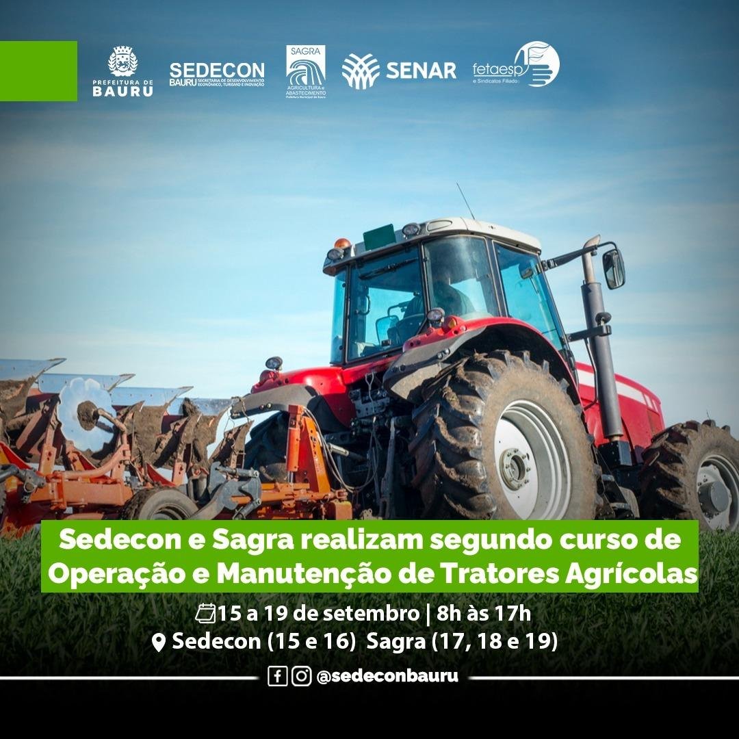 Curso gratuito de Operação de Tratores Agrícolas em Bauru tem ...